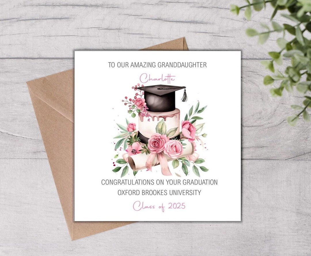 GRADUATION GREETING CARD Handmade & Personalised - 6" Square - Any ...