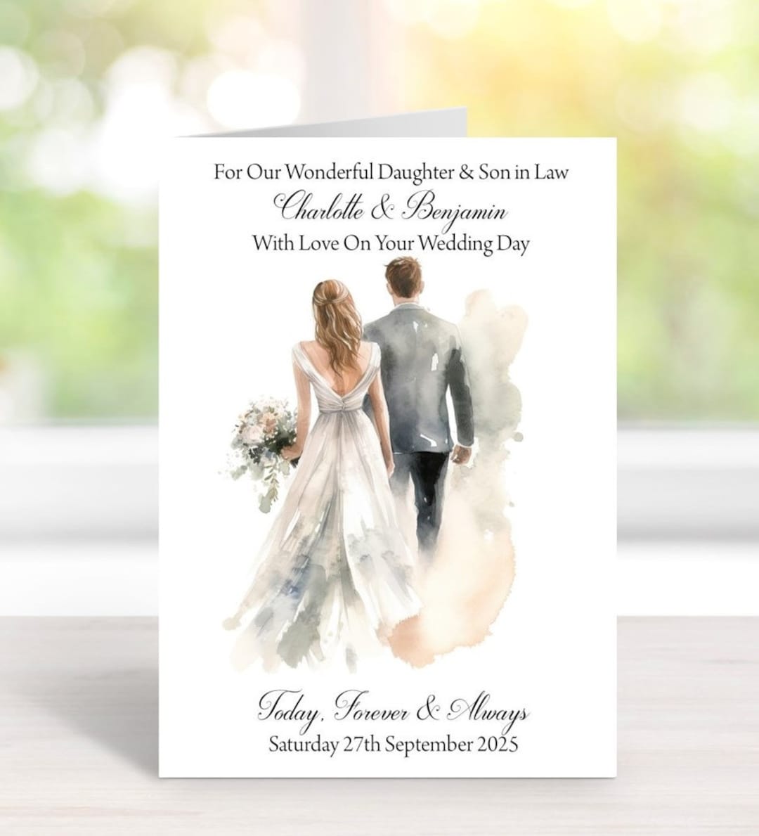 WEDDING CONGRATULATIONS CARD – Handmade & Personalised – A5 Size (210mm ...