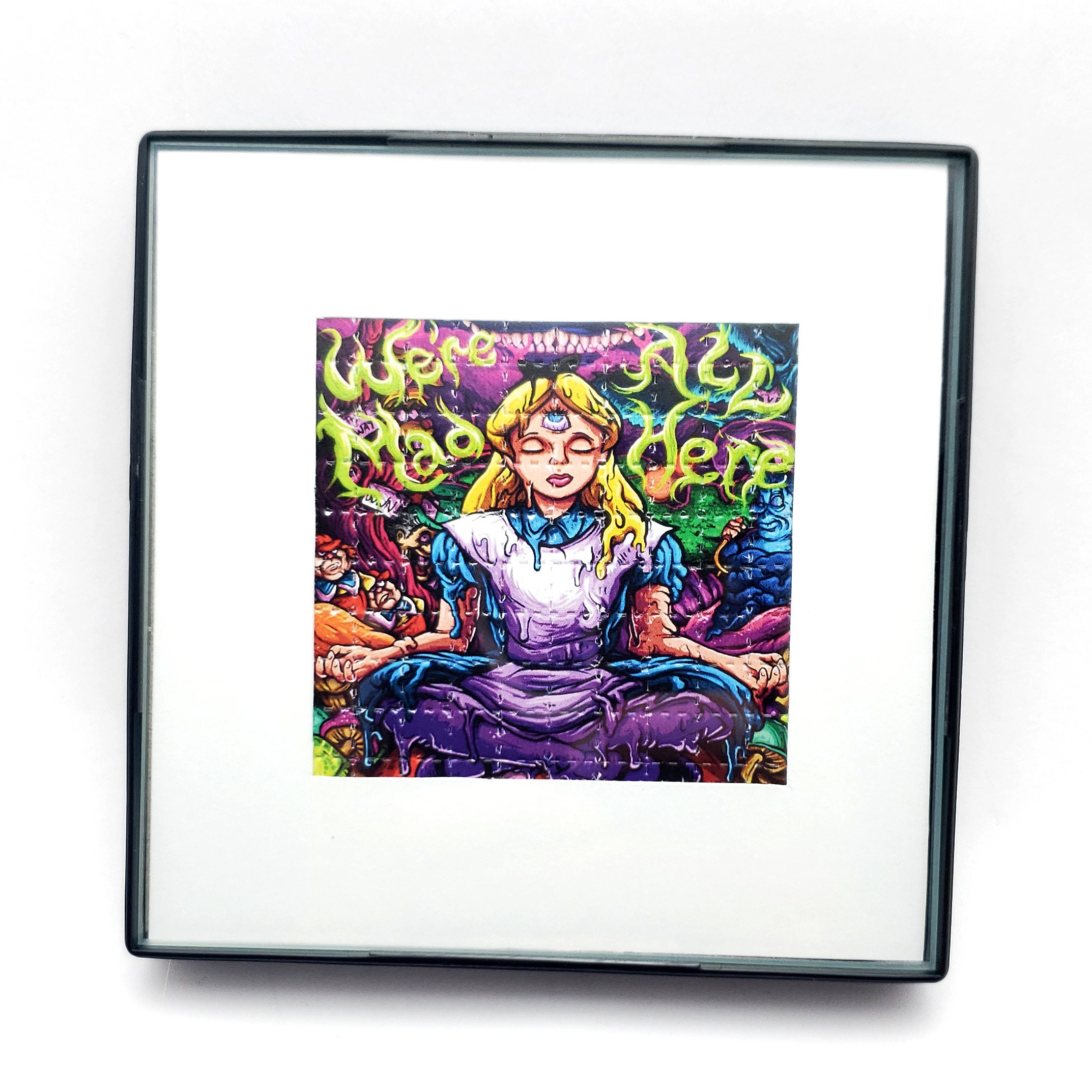 Were All Mad Here Alice in Wonderland Framed LSD Blotter Art 4 | Etsy