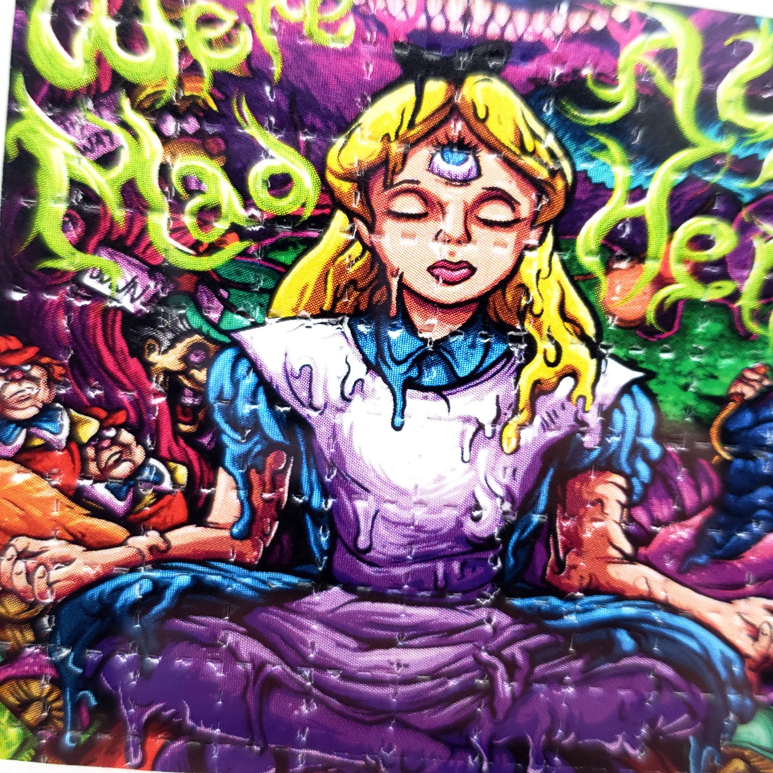 Were All Mad Here Alice in Wonderland Framed LSD Blotter Art 4 X 4 ...