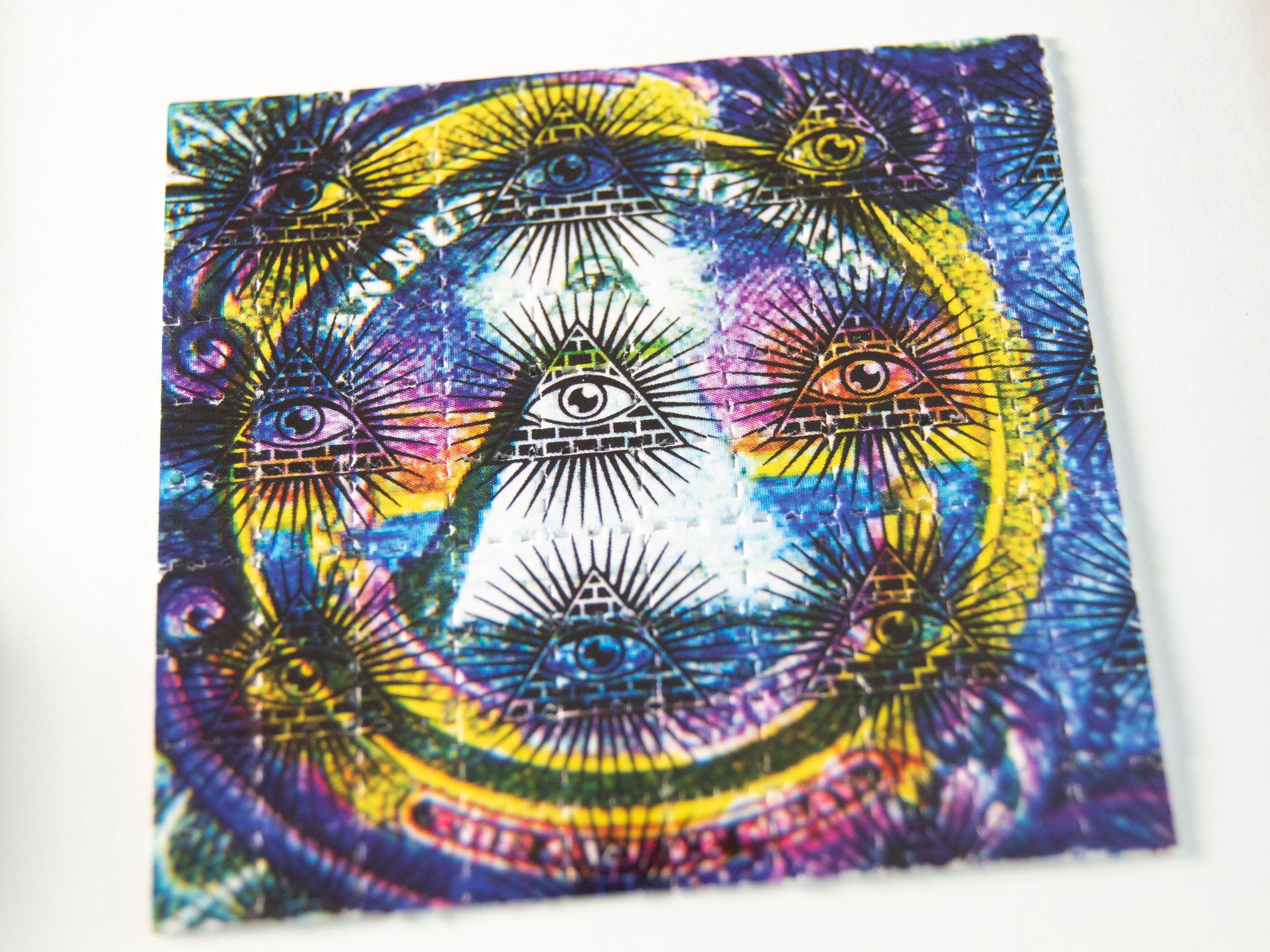 Annuit Coeptis All Seeing Eye Pyramid Framed LSD Blotter Art 4 X 4 US ...