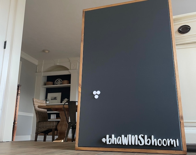 Large Modern Personalized Magnet Board, Black Magnetic Message Board ...