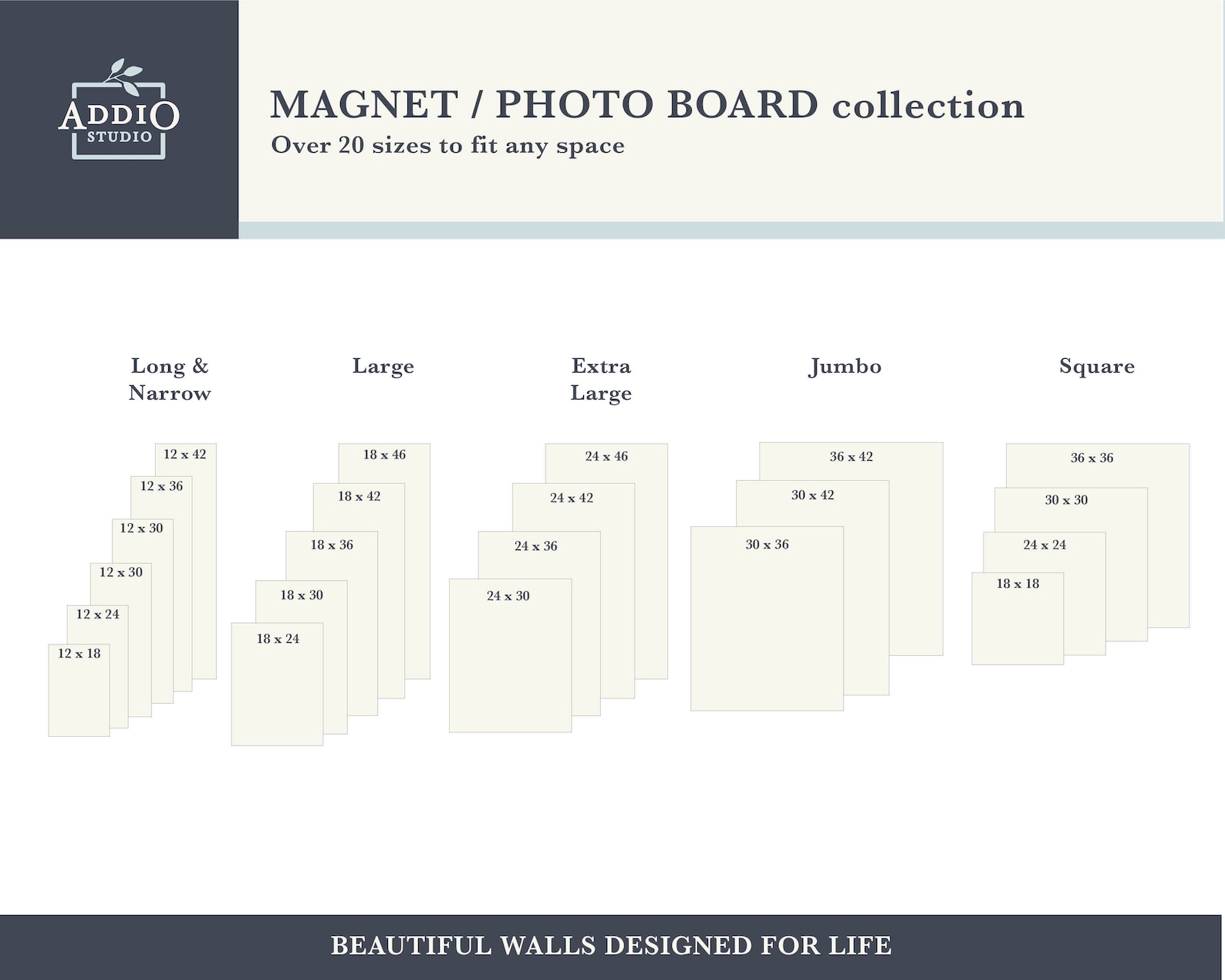 Long & Narrow Magnet Board - Custom Painted Bulletin Board - Skinny ...