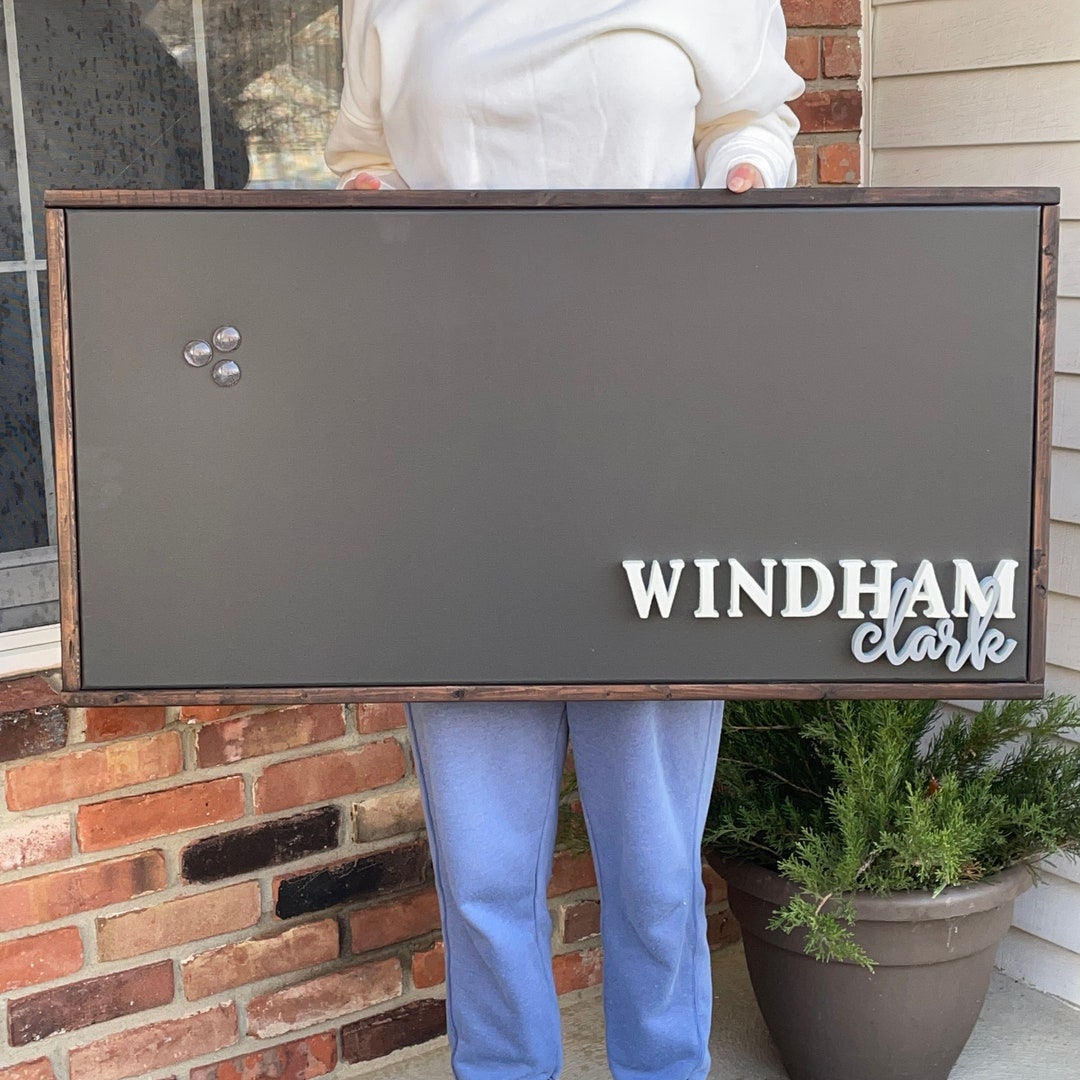 Large Modern Personalized Magnet Board, Black Magnetic Bulletin Board ...