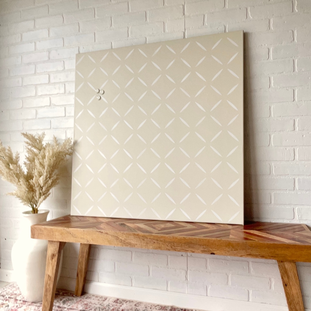 Large Square Magnet Board, Patterned Magnetic Memo Board, Home Office ...