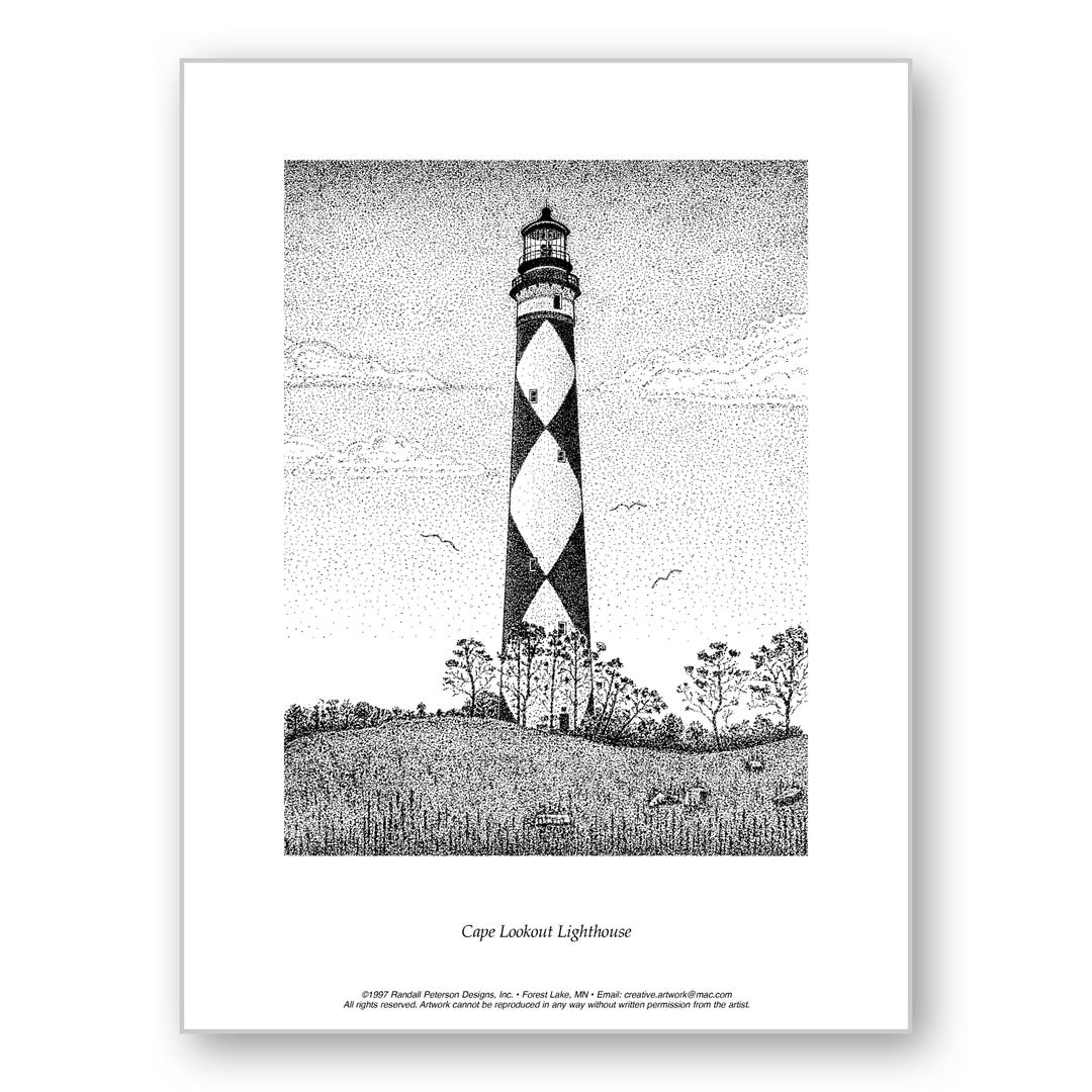 Cape Lookout Lighthouse - Unmatted & Matted Limited Edition Prints - Etsy