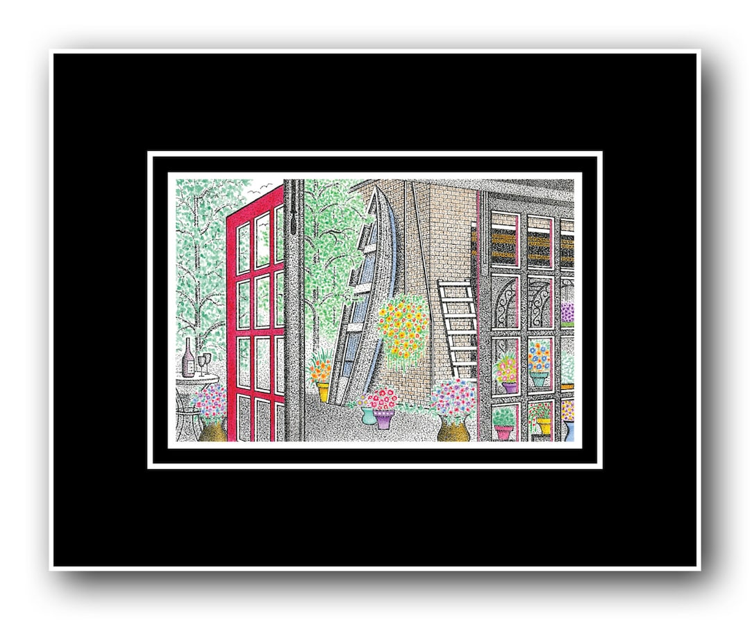 Courtyard Memories Matted Limited Edition Print - Etsy España