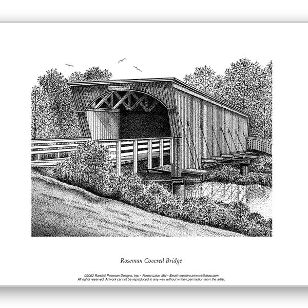 Covered Bridge Print - Etsy