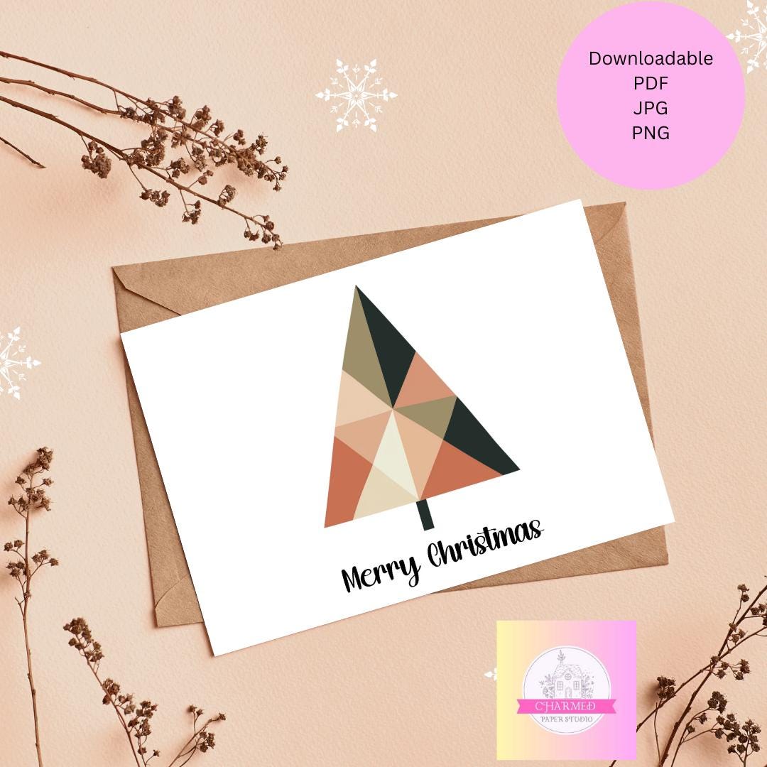 Minimalist Editable Christmas Tree Template Templett Instant Download ...