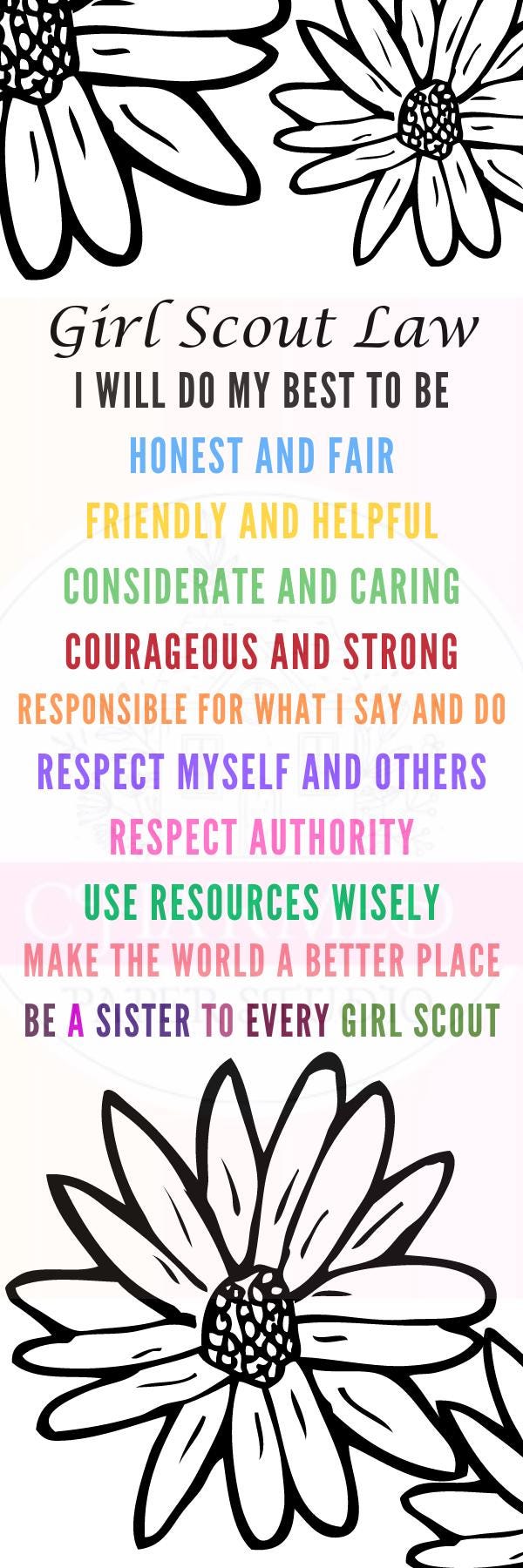 Printable Girl Scout Law Coloring Bookmark - Etsy