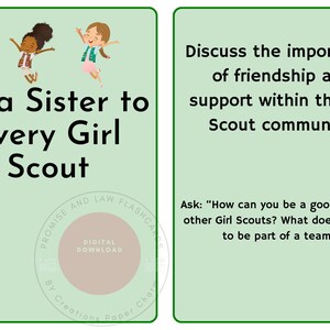 Interactive Girl Scout Promise and Law Flashcards for Meaningful Troop ...