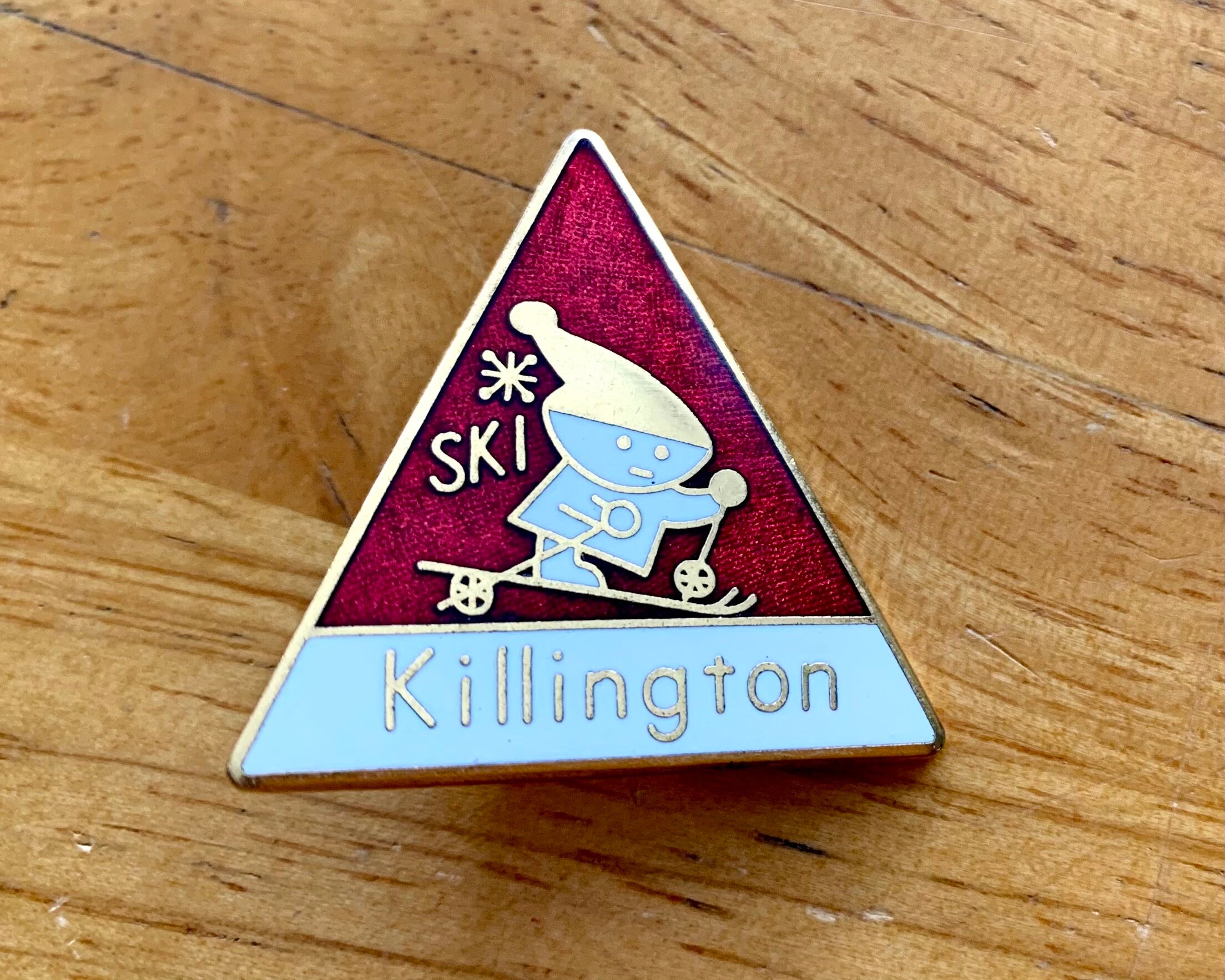 1960's KILLINGTON Resort SKI PIN Vermont Skiing Travel Vintage Antique ...