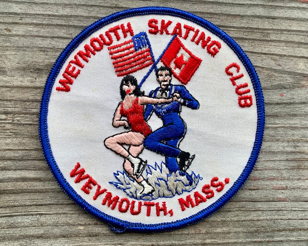 WEYMOUTH SKATING Club Vintage Patch Souvenir Connell Rink Mass MA ...