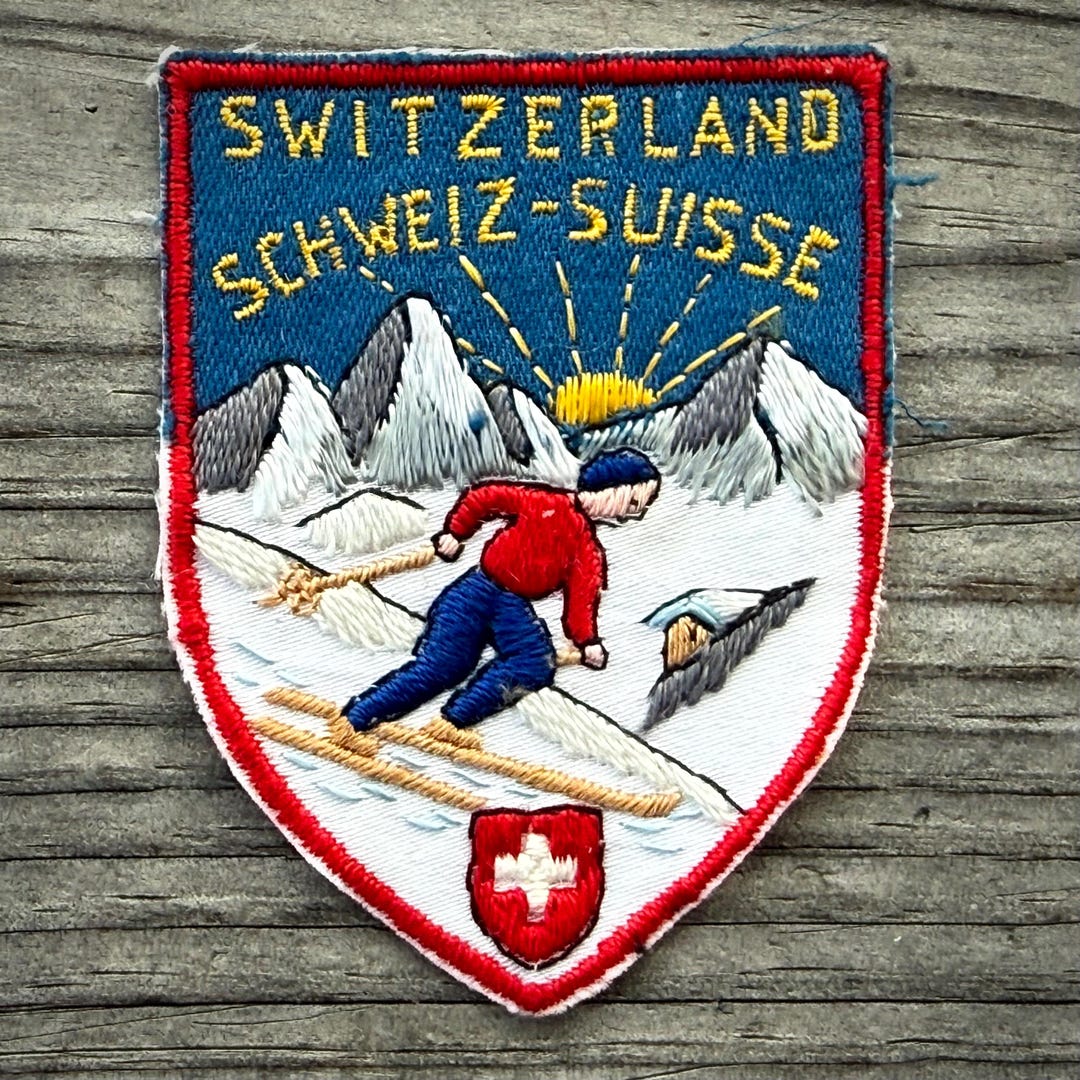 1960's SWITZERLAND Vintage Ski Patch, Schweiz Suisse, Swiss Travel ...
