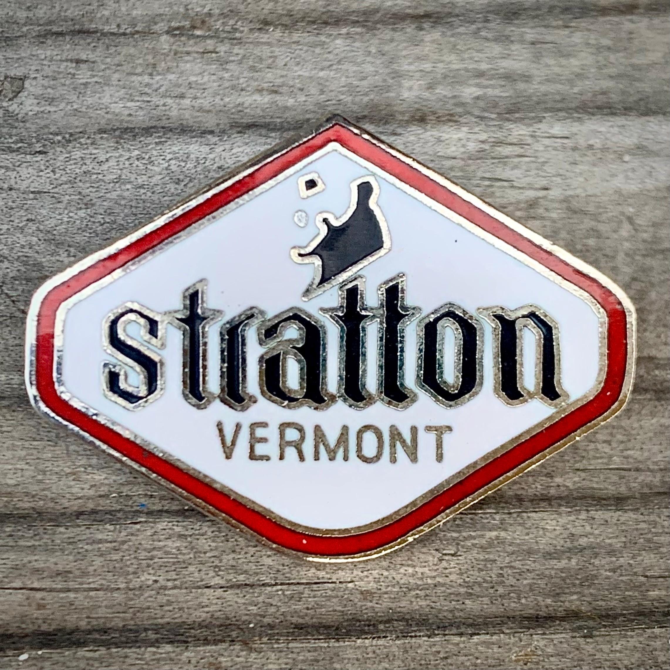 1980's STRATTON Vintage Enamel Ski Pin Vermont Pinback Antique VT ...