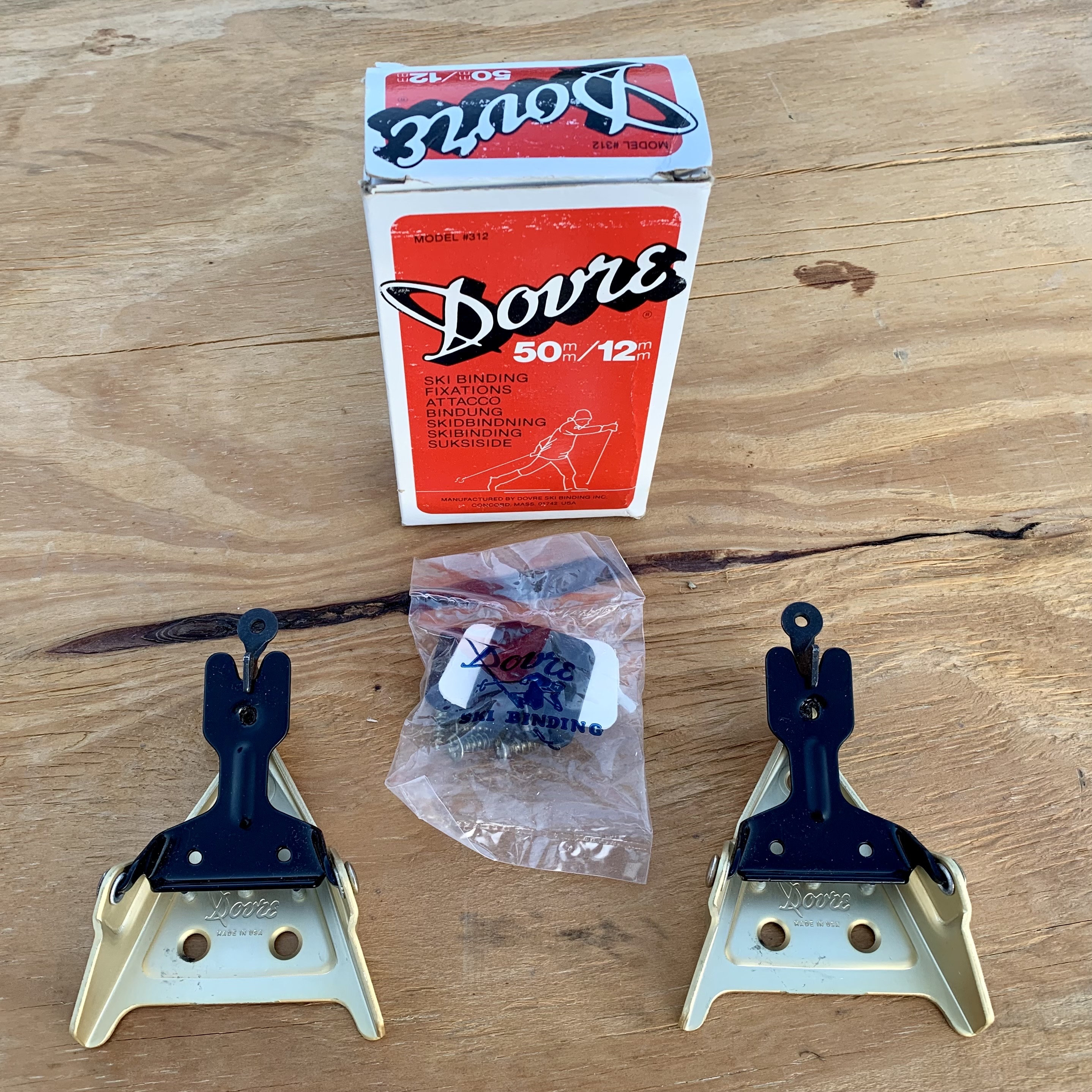 1970's DOVRE 50mm Nordic Ski Bindings Vintage Wood Skis Antique Wooden ...