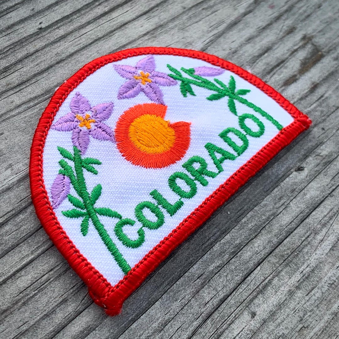 1980's COLORADO Ski Patch, BLUE COLUMBINE, Vintage Travel Skiing Badge ...