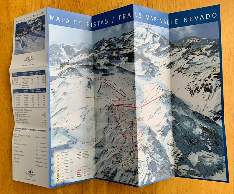 2002-2003 VAL NEVADO Ski Trail Map CHILE Mapa De Pistas South American Skiing - Etsy