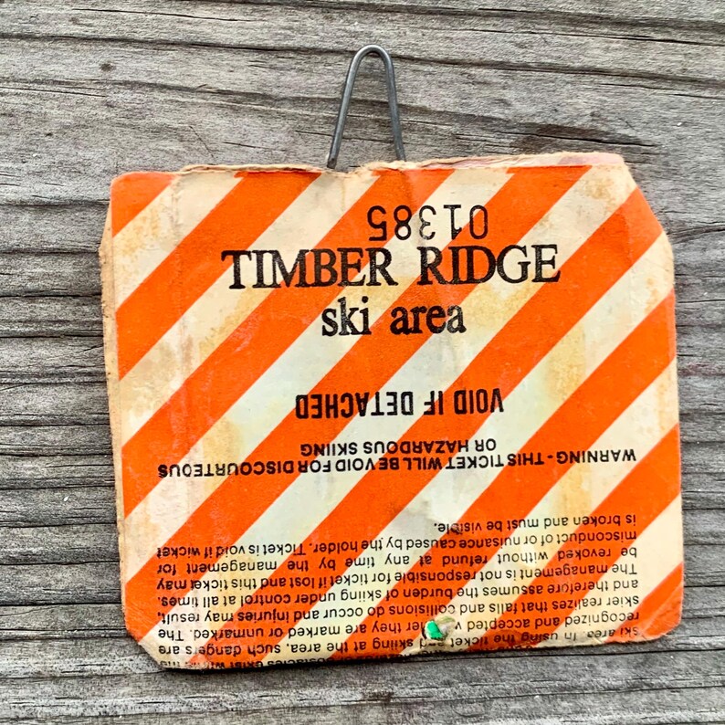 1970's TIMBER RIDGE Vintage Ski Lift Ticket Kalamazoo Michigan Skiing ...