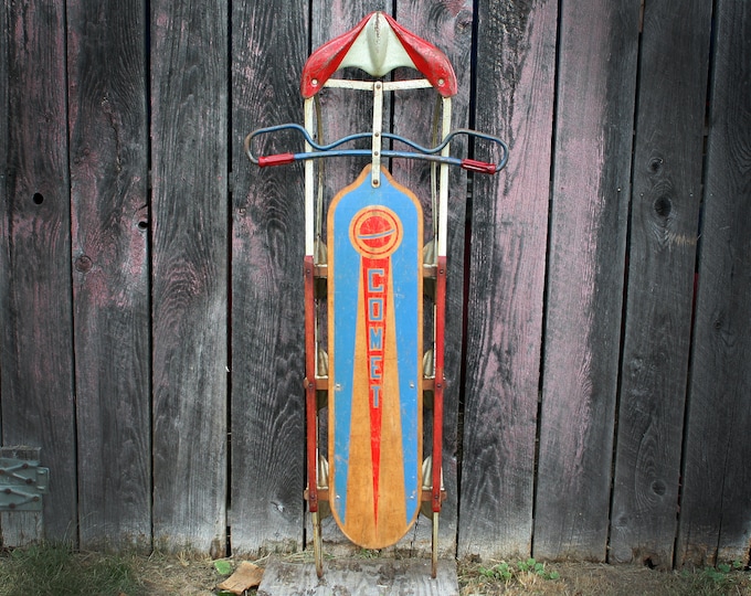 1950's COMET Antique Runner Sled 75" Rare Mid-century Vintage MCM ...