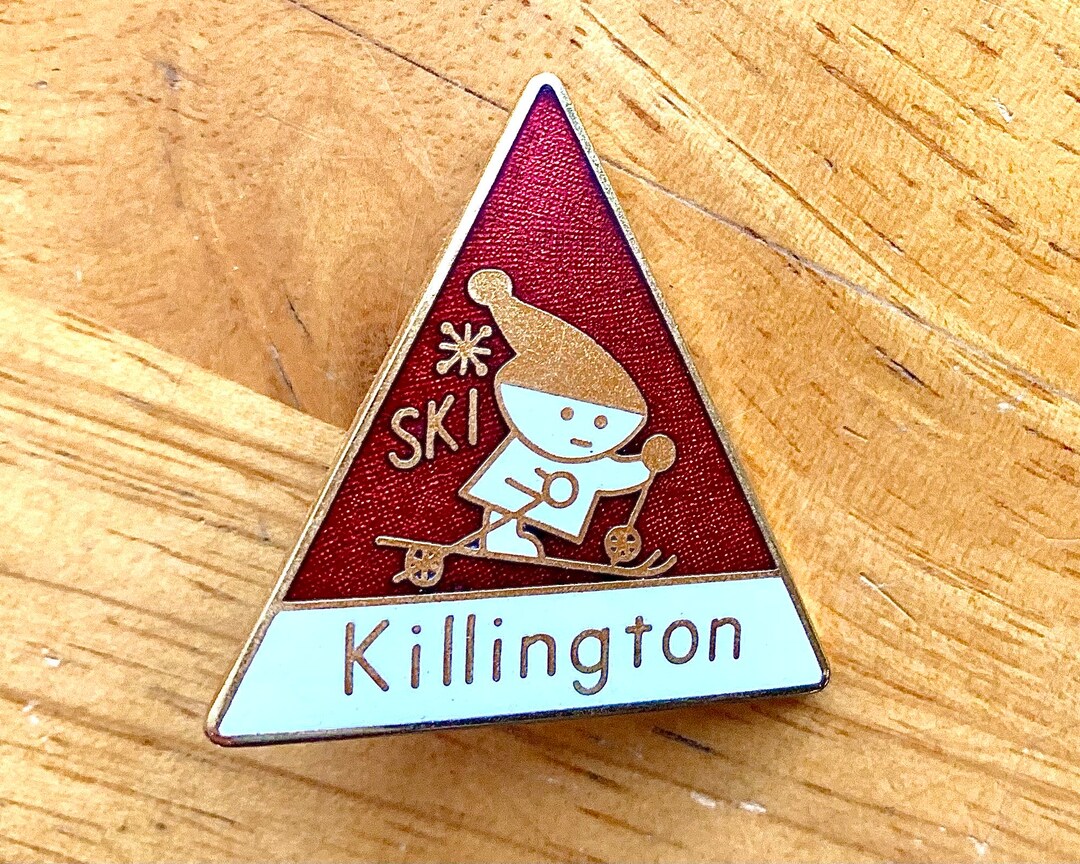 1960's KILLINGTON Resort SKI PIN Vermont Skiing Travel Vintage Antique ...