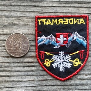 1960's ANDERMATT Vintage Ski Patch Switzerland Gotthard Pass Cloth ...