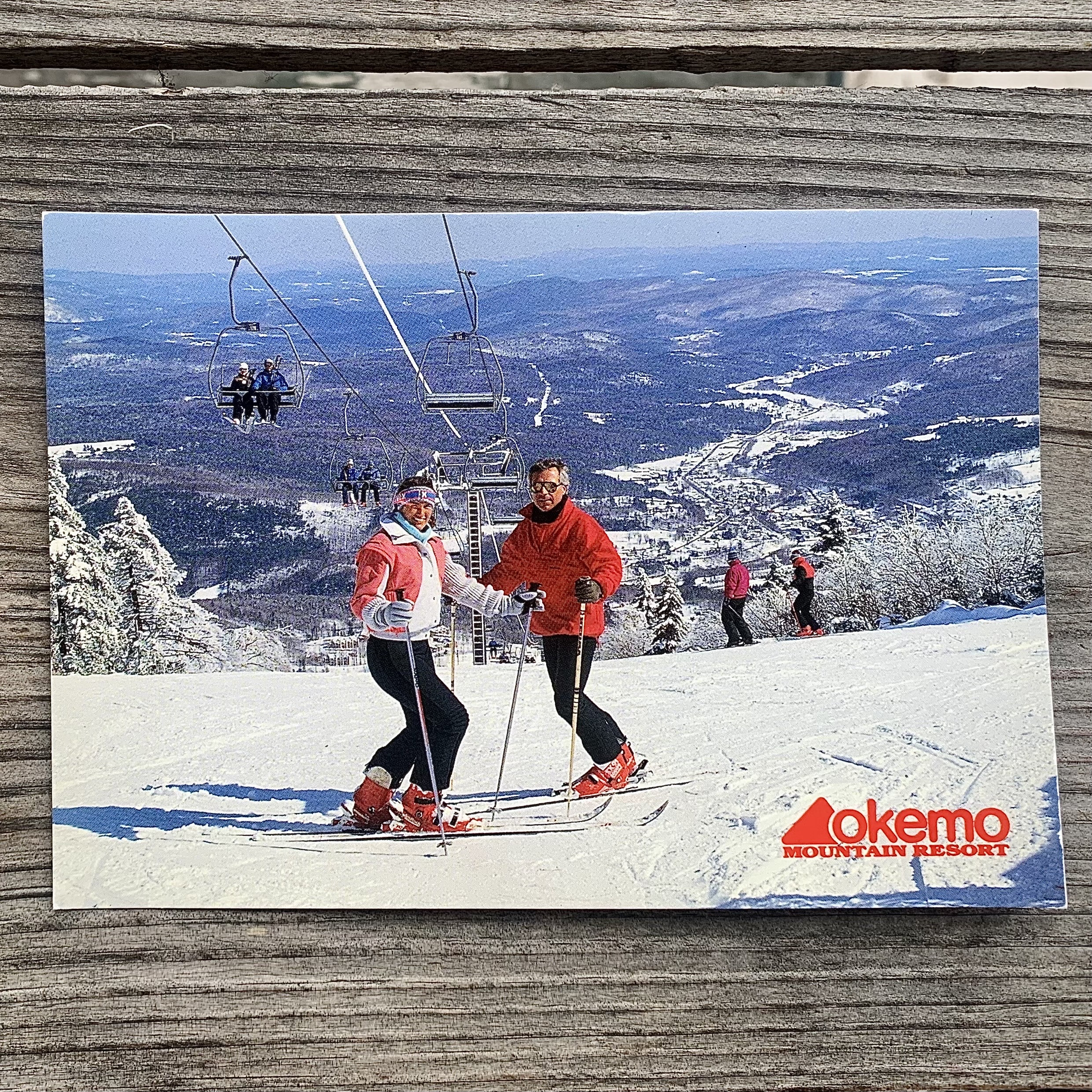 1980's OKEMO MOUNTAIN Ski Resort Vintage Postcard Skiing Ludlow Vermont ...