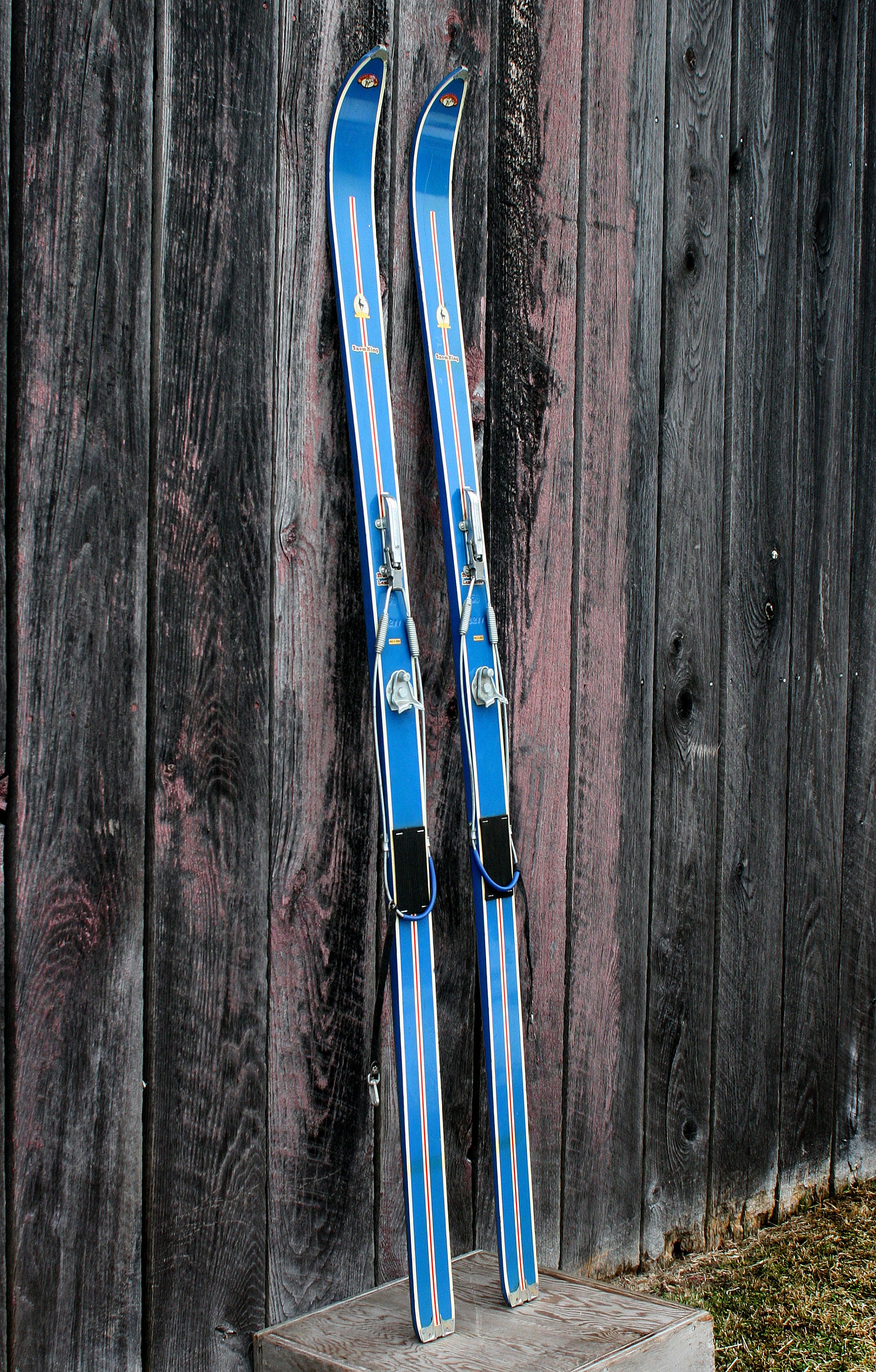 1950's NORTHLAND Snow King Wooden Skis Antique Blue Vintage 68" / 175cm ...