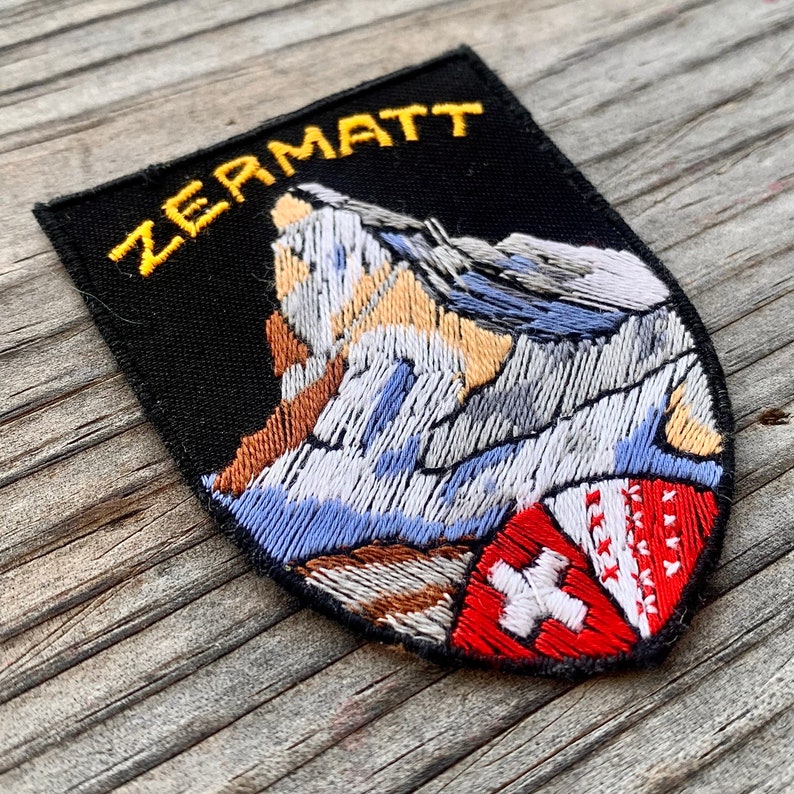 Early ZERMATT Vintage Ski Patch MATTERHORN Switzerland Cervino Cloth ...