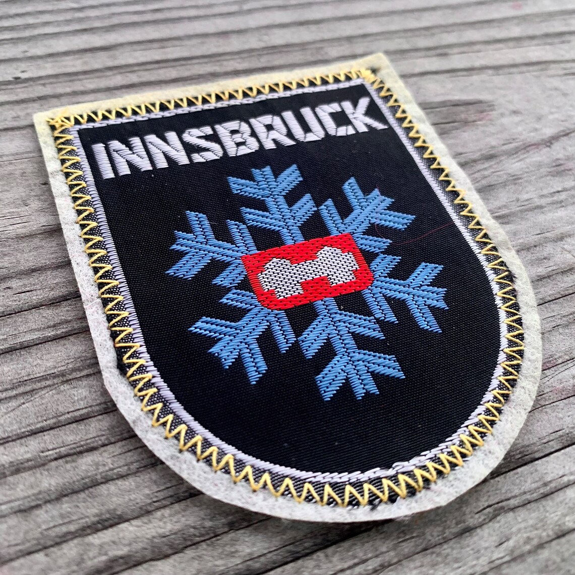 1970's INNSBRUCK Vintage Ski Patch AUSTRIA Skiing SNOWFLAKE Tirol ...
