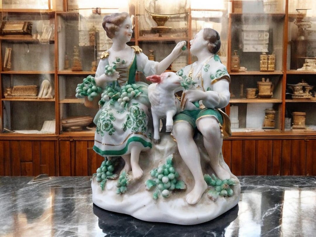 Antique Samson Figural Group Couple and Goat - Etsy