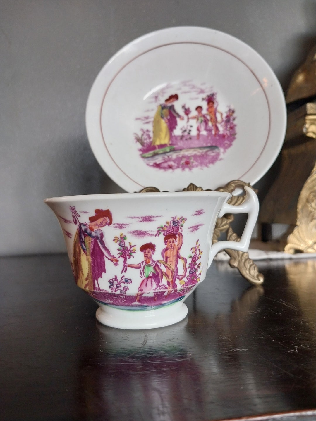 Early English Tea Cup and Saucer Hilditch Handle - Etsy