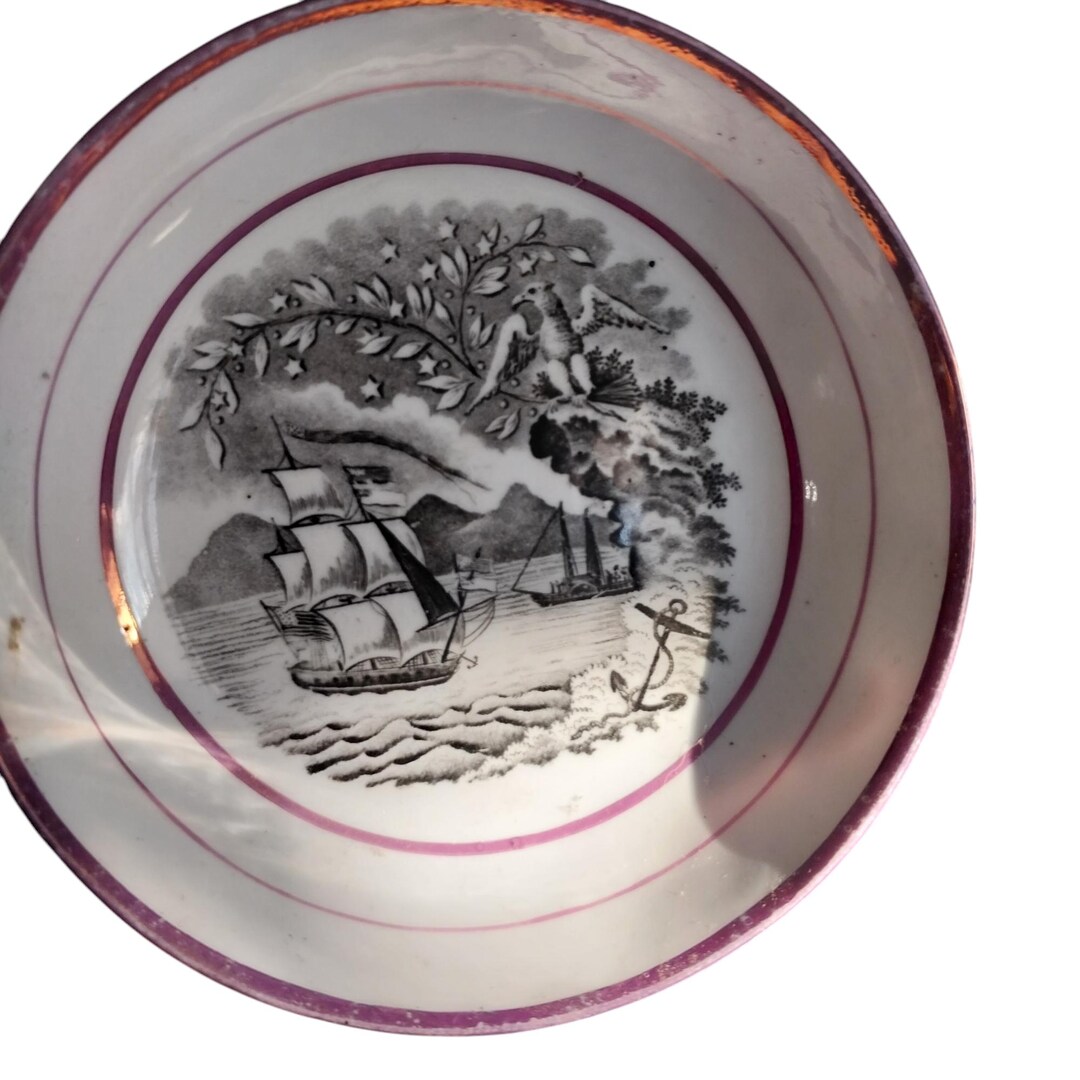 Extremely Rare USS Eagle Battle of Lake Champlain Commemorative Saucer ...