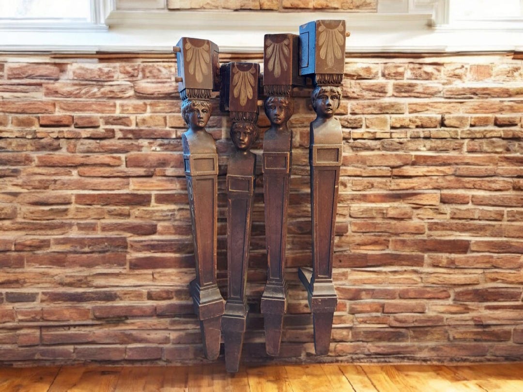Hand Carved Table Legs: Turn of the Century Architectural Salvage - Etsy