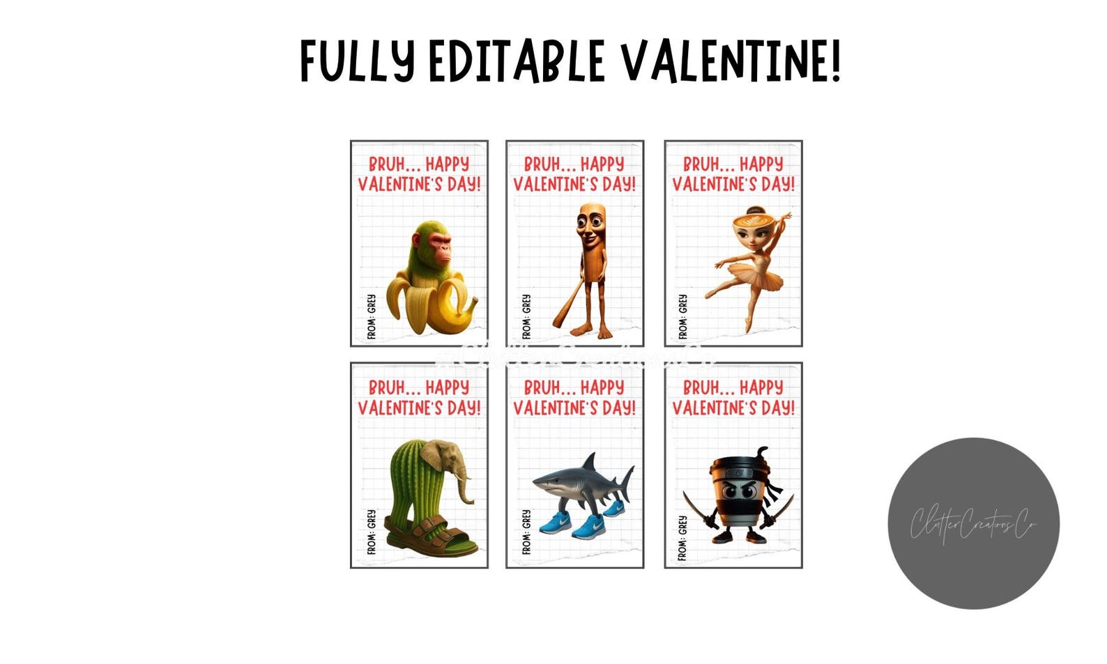 Italian Brain Rot Valentines/italian Brain Rot/sigma Valentines/kids ...