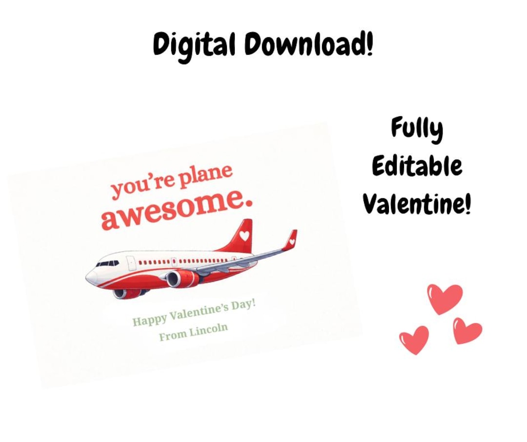 You’re Plane Awesome Kids Valentines Tags/aviation Valentine/plane ...