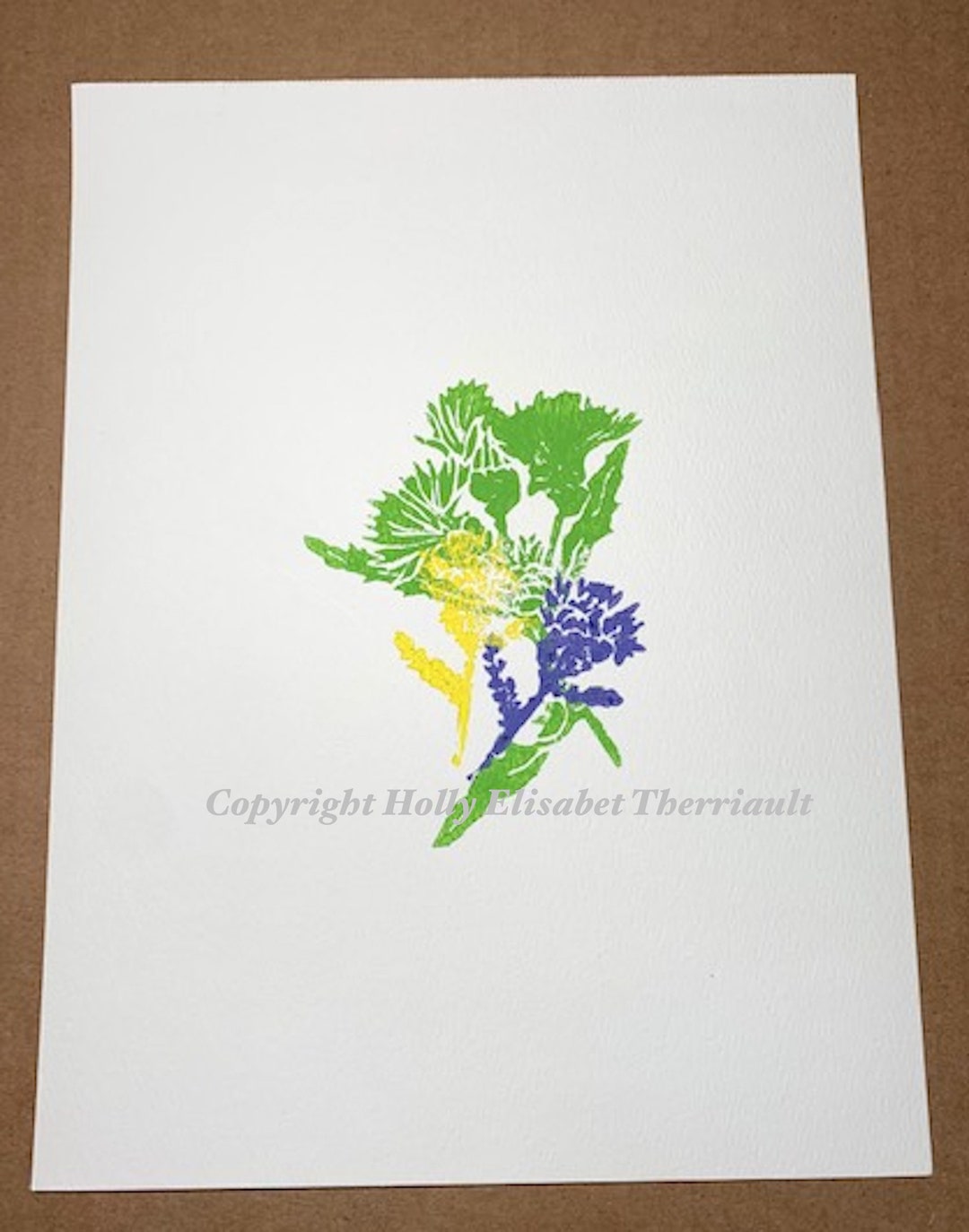 Linocut Limited Edition Thistle Print Block Print of Thistle - Etsy