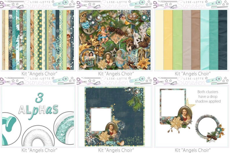 ANGELS CHOIR A Digital Scrapbooking Kit Christmas X-mas - Etsy