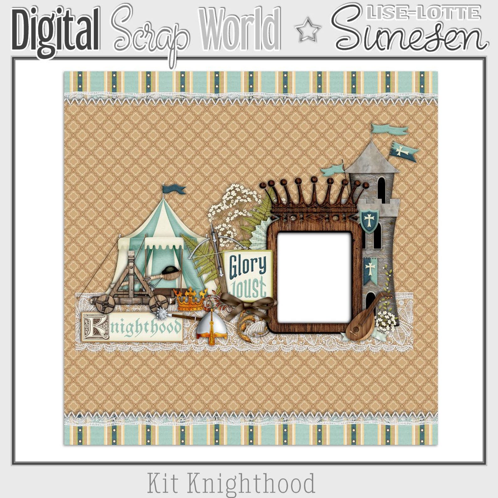 Digital Scrapbook Kit Chivalry Pattern Paper Medieval Knight - Etsy