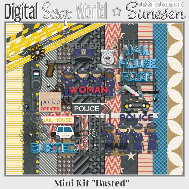 Digital Scrapbook Kit Police Scrapbook Paper Scrap Book - Etsy France