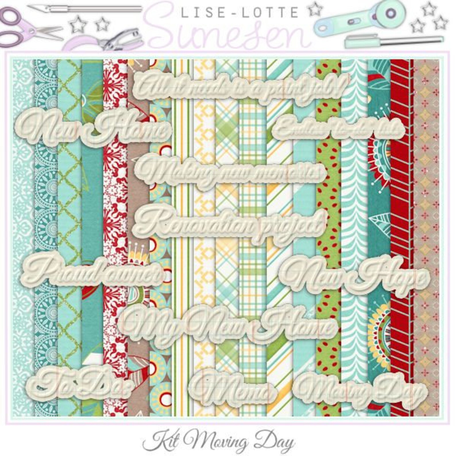 Digital Scrapbook Kit Moving Pattern Paper New Home | Etsy