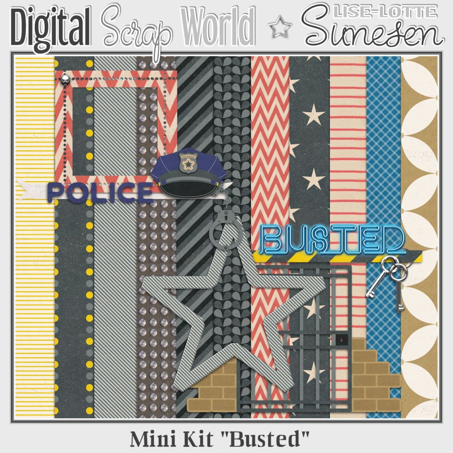 Digital Scrapbook Kit Police Scrapbook Paper Scrap Book - Etsy France