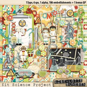 Digital Scrapbook Kit Science Pattern Paper Scrapbook School - Etsy