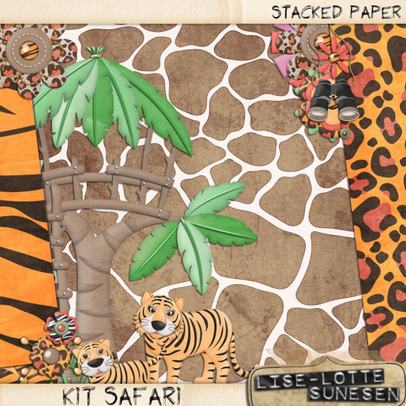 SAFARI A Digital Scrapbooking Kit Safari Zoo Animals - Etsy