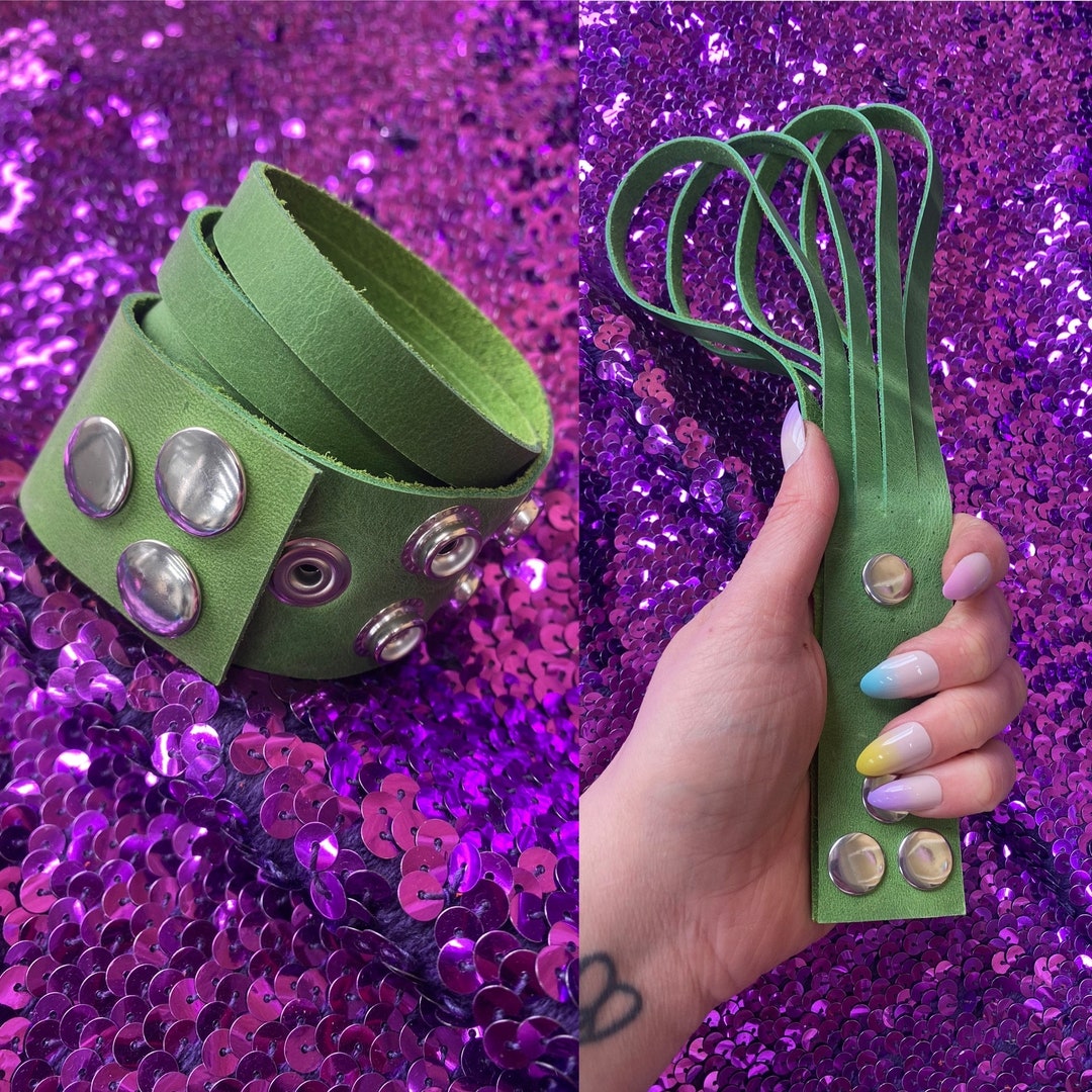 GREEN STINGER Mini Flogger Bracelet Triple Wrap Adjustable Size BDSM - Etsy