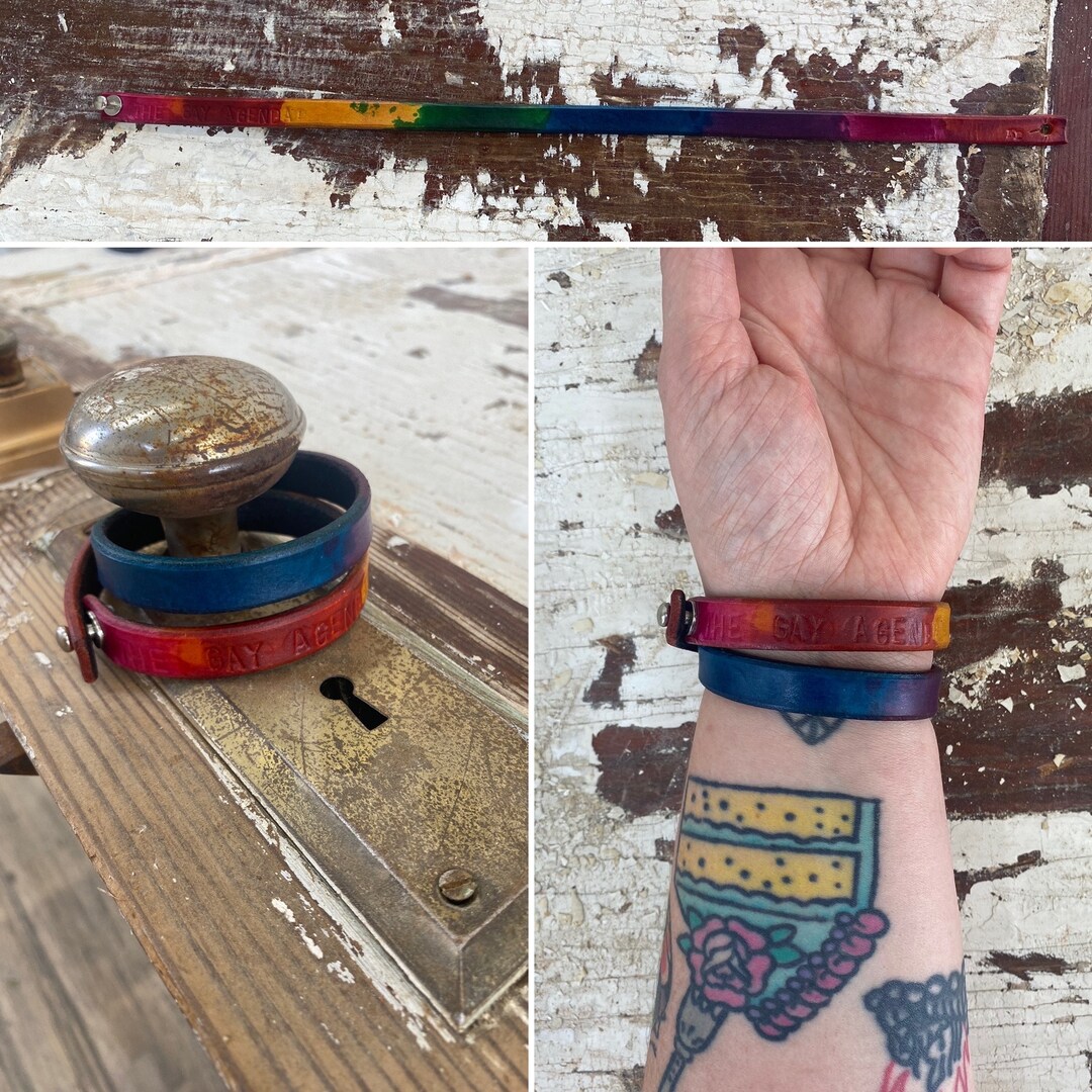 PRIDE! Smacky Bracelet - Double Wrap- Customizable Leather - Silver ...