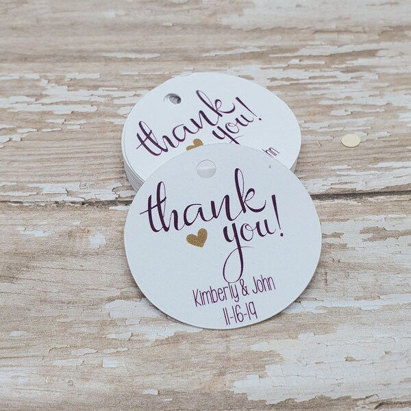 Round Thank You Tags - Etsy