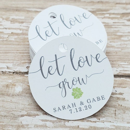 Greenery Let Love Grow Tag Favor Tag Printable Succulent | Etsy