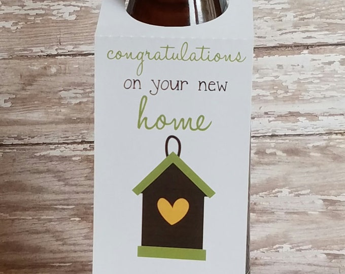 Congratulations on Your New Home Wine Bottle Tag, Housewarming Gift ...
