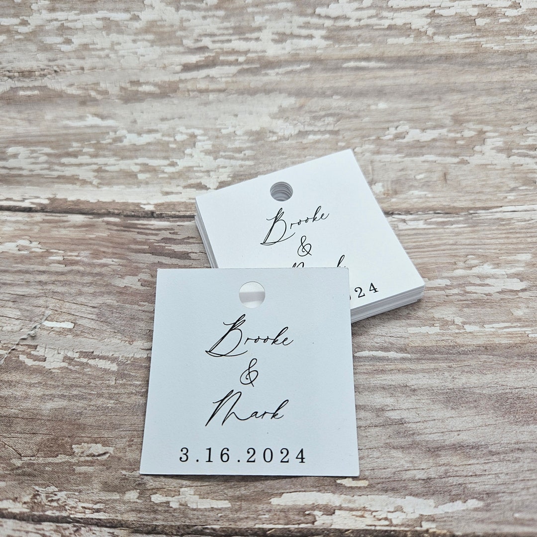 Simplistic Wedding Tag With Couple Names, Wedding Favor Tag, Elegant ...